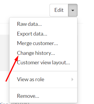 Customer change history
