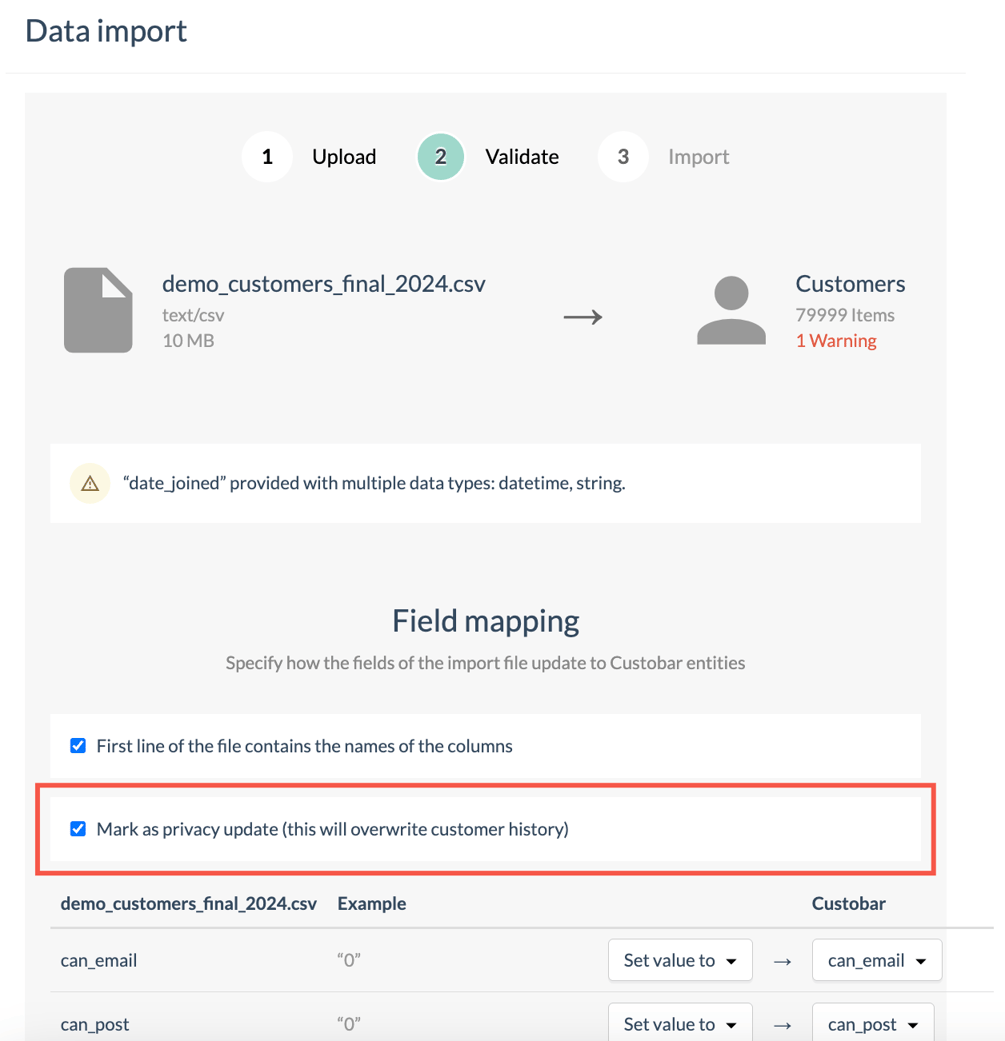 How to remove sensitive or other parts of customer data?